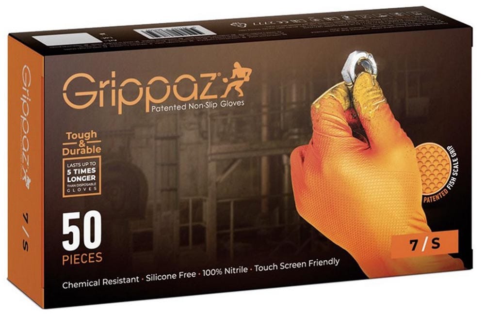 ΓΑΝΤΙ ΝΙΤΡΙΛΙΟΥ 1 ΧΡΗΣΗΣ ΠΟΡΤΟΚΑΛΙ ΧΩΡΙΣ ΠΟΥΔΡΑ GRIPPAZ 246BK (50ΤΕΜ)